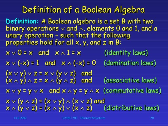 Boolean algebra