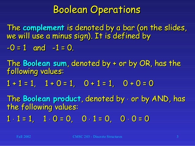 Boolean algebra