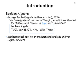 Boolean algebra | PPT | Programming Languages | Computing