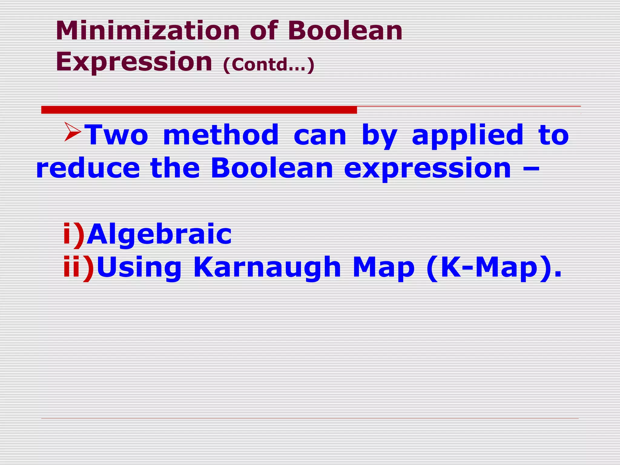 Boolean algebra | PPT
