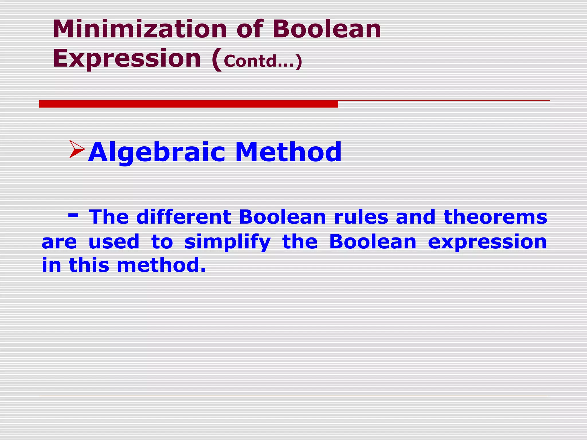 Boolean algebra | PPT