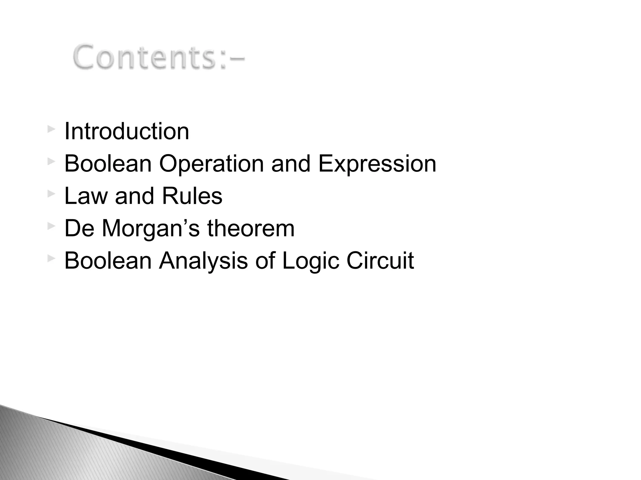 Boolean algebra | PPT