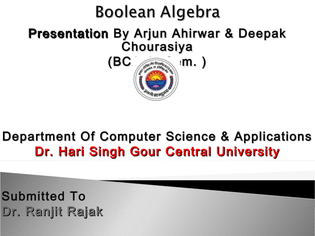 Boolean algebra | PPT