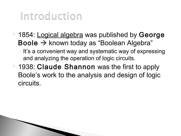 Boolean algebra | PPT