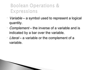 Boolean algebra | PPT