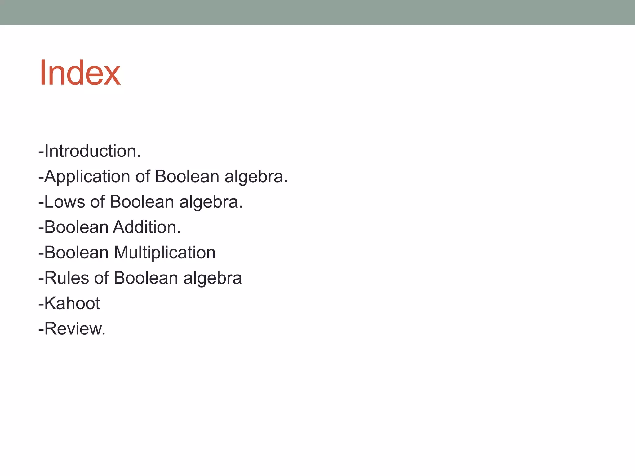 Boolean algebra | PPTX