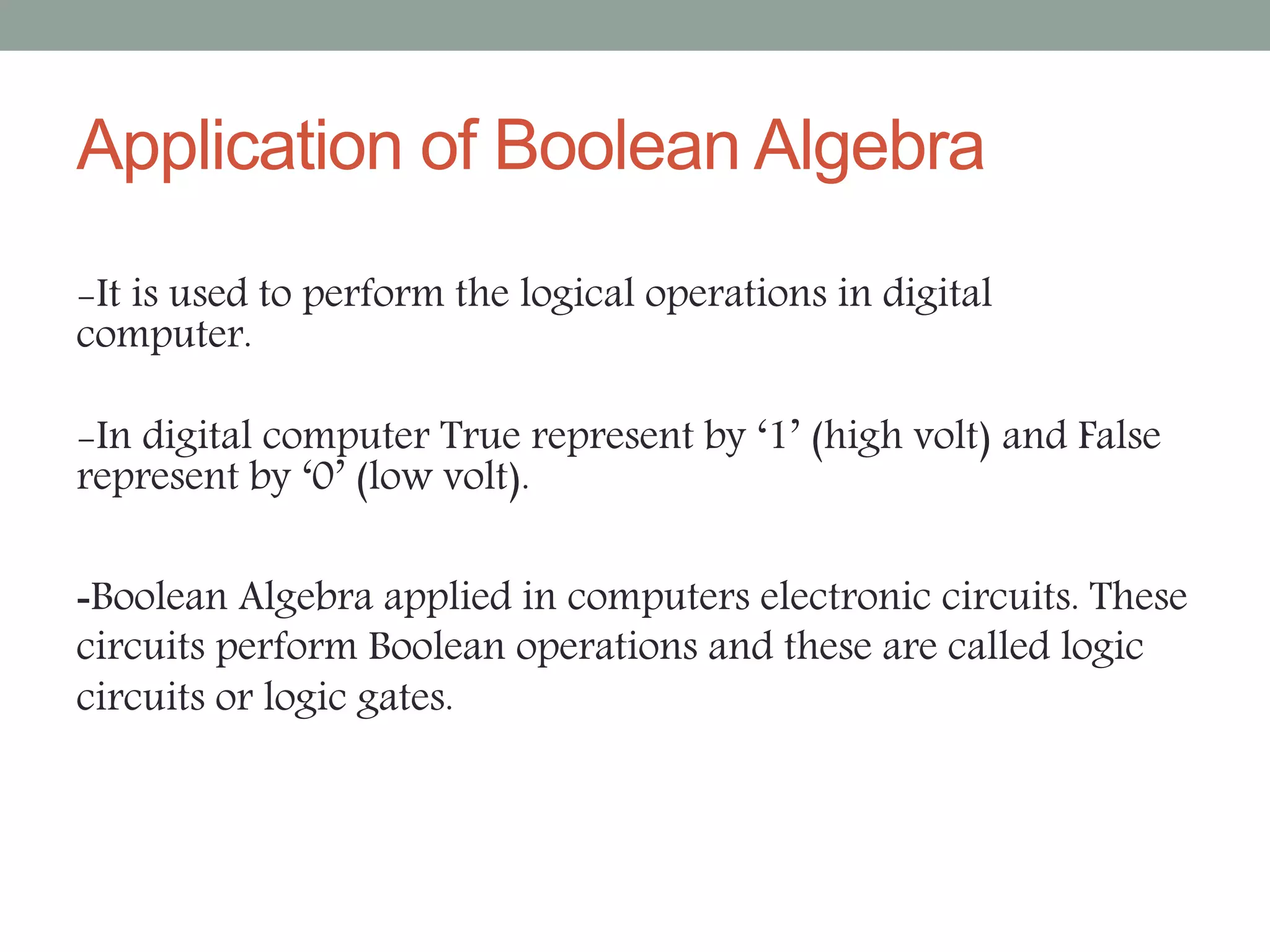 Boolean algebra | PPTX