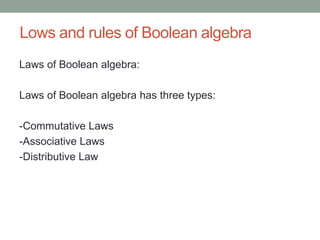 Boolean algebra | PPT