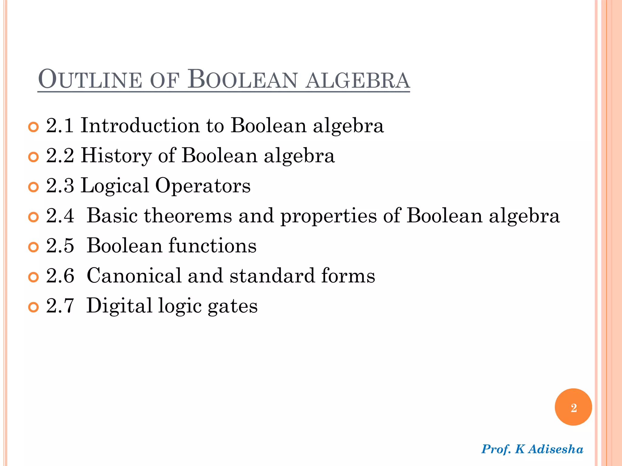 Boolean algebra and Logic gates | PDF