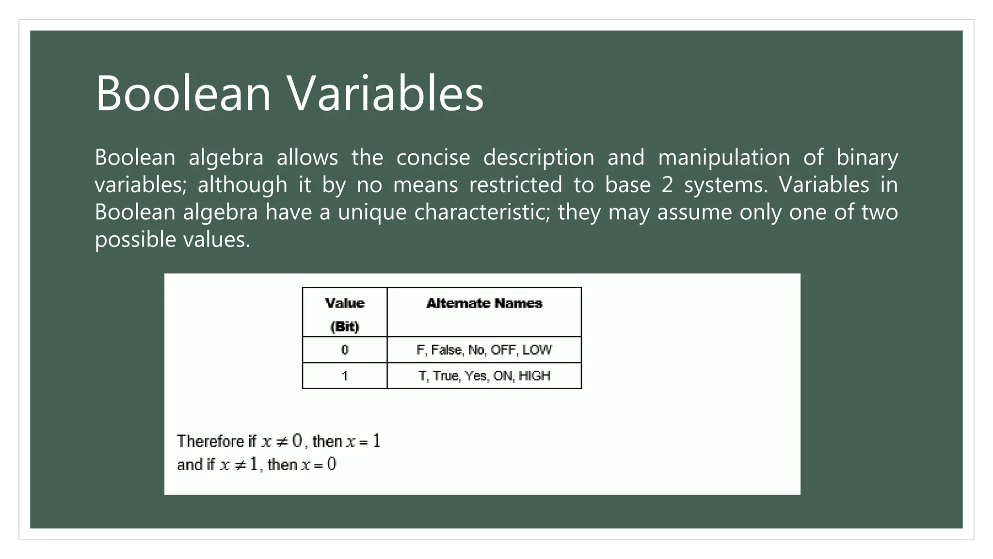Boolean algebra | PPTX