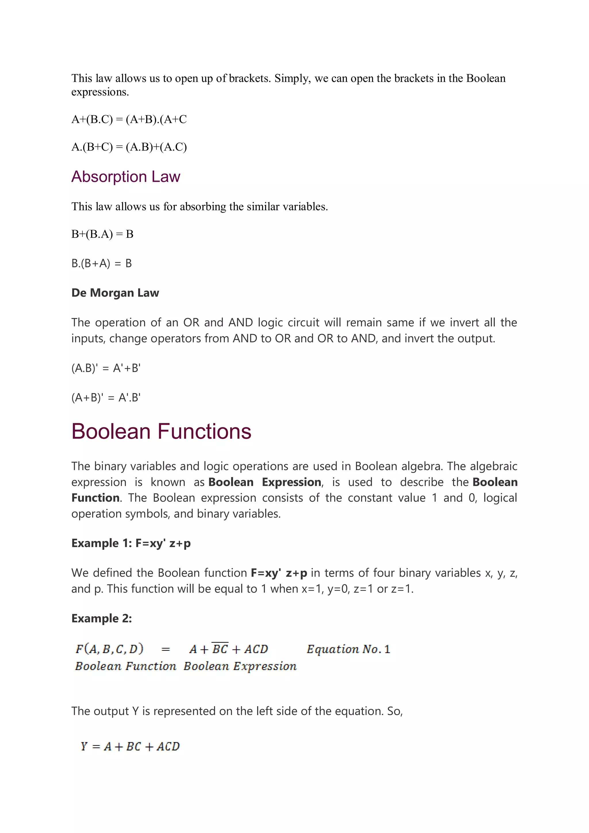 Boolean Algebra.pdf | Programming Languages | Computing