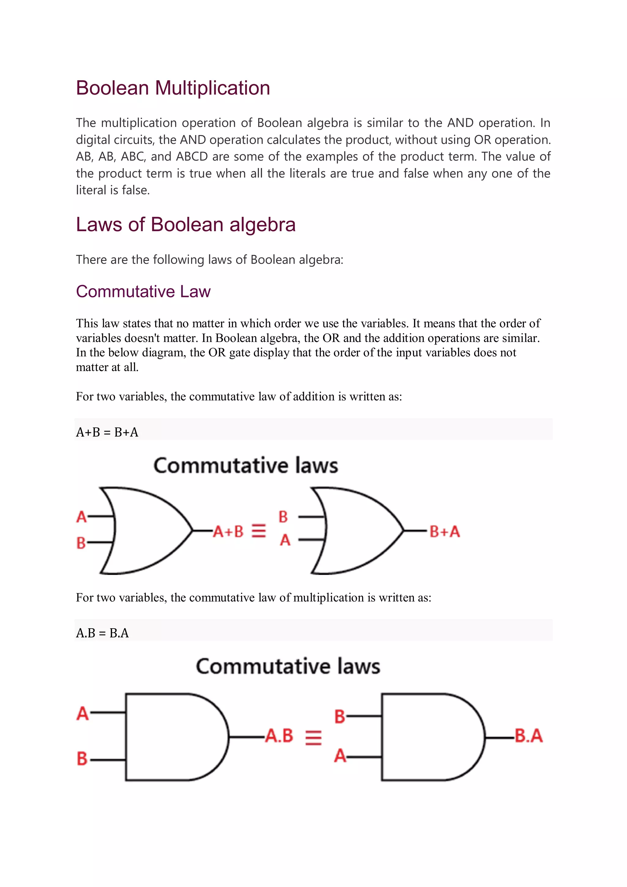 Boolean Algebra.pdf | Programming Languages | Computing