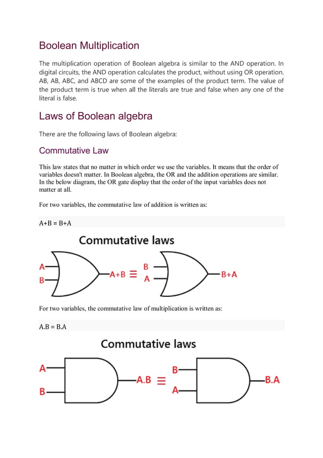Boolean Algebra.pdf | Programming Languages | Computing