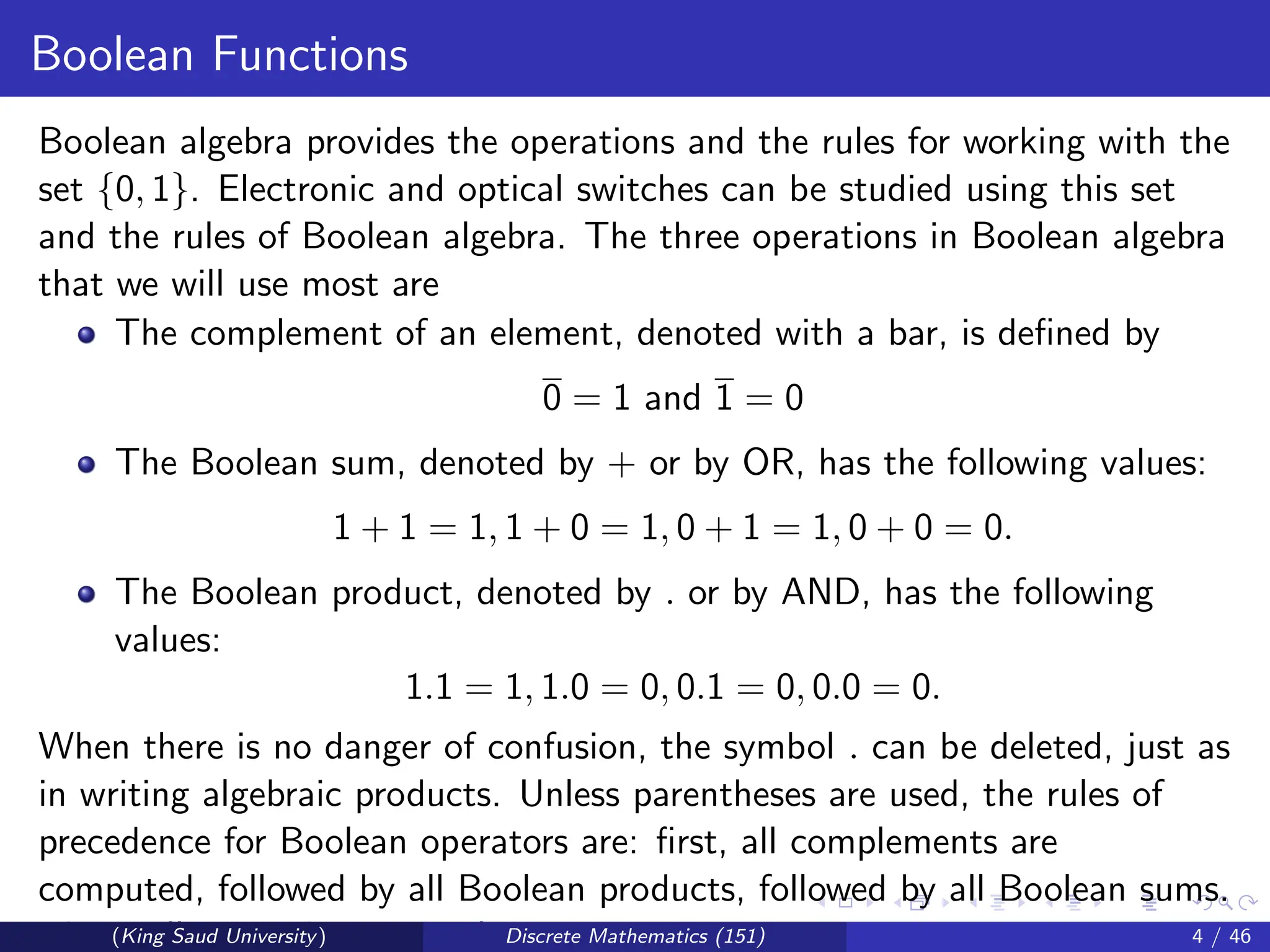 boolean_algebra.pdf for discrete mathematics | PDF