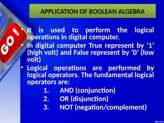 Presentation on boolean algebra in Computer architecture.Boolean ...