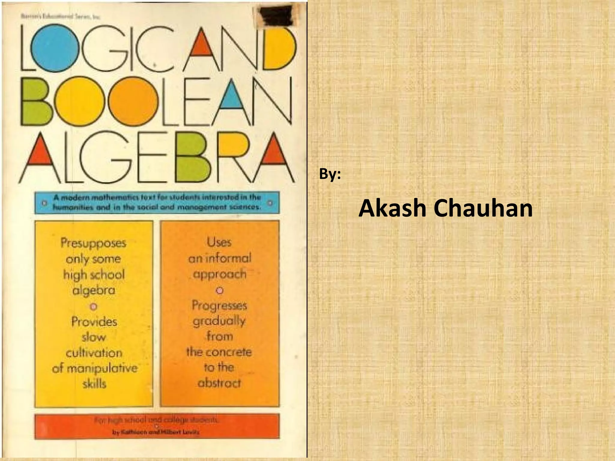 Boolean Algebra Akash Ppt