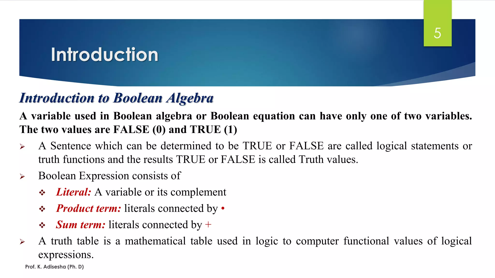 Boolean algebra & logic gates | PDF