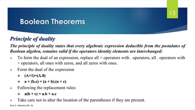 Boolean algebra & logic gates | PDF
