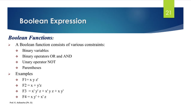 Boolean algebra & logic gates | PDF