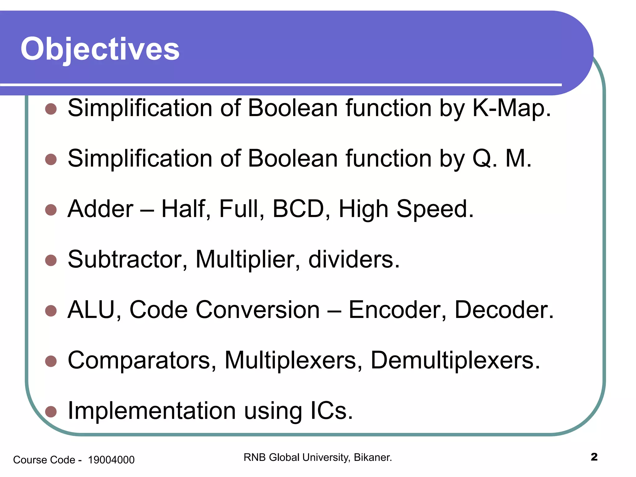 Boolean Algebra Simplification And Combination Circuits Ppsx