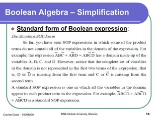 Boolean algebra simplification and combination circuits | PPSX