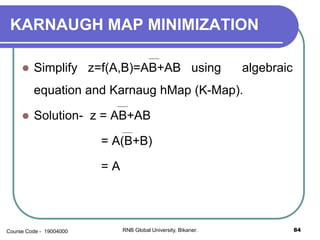 Boolean algebra simplification and combination circuits | PPSX