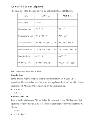 Boolean Algebra Terminologies.pdf | Physics | Science