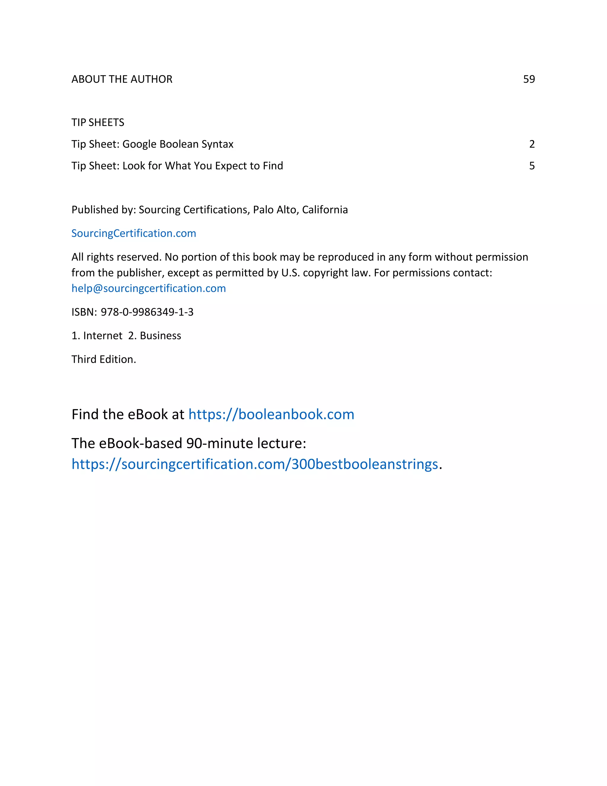 Boolean Book Table of Contents | PDF