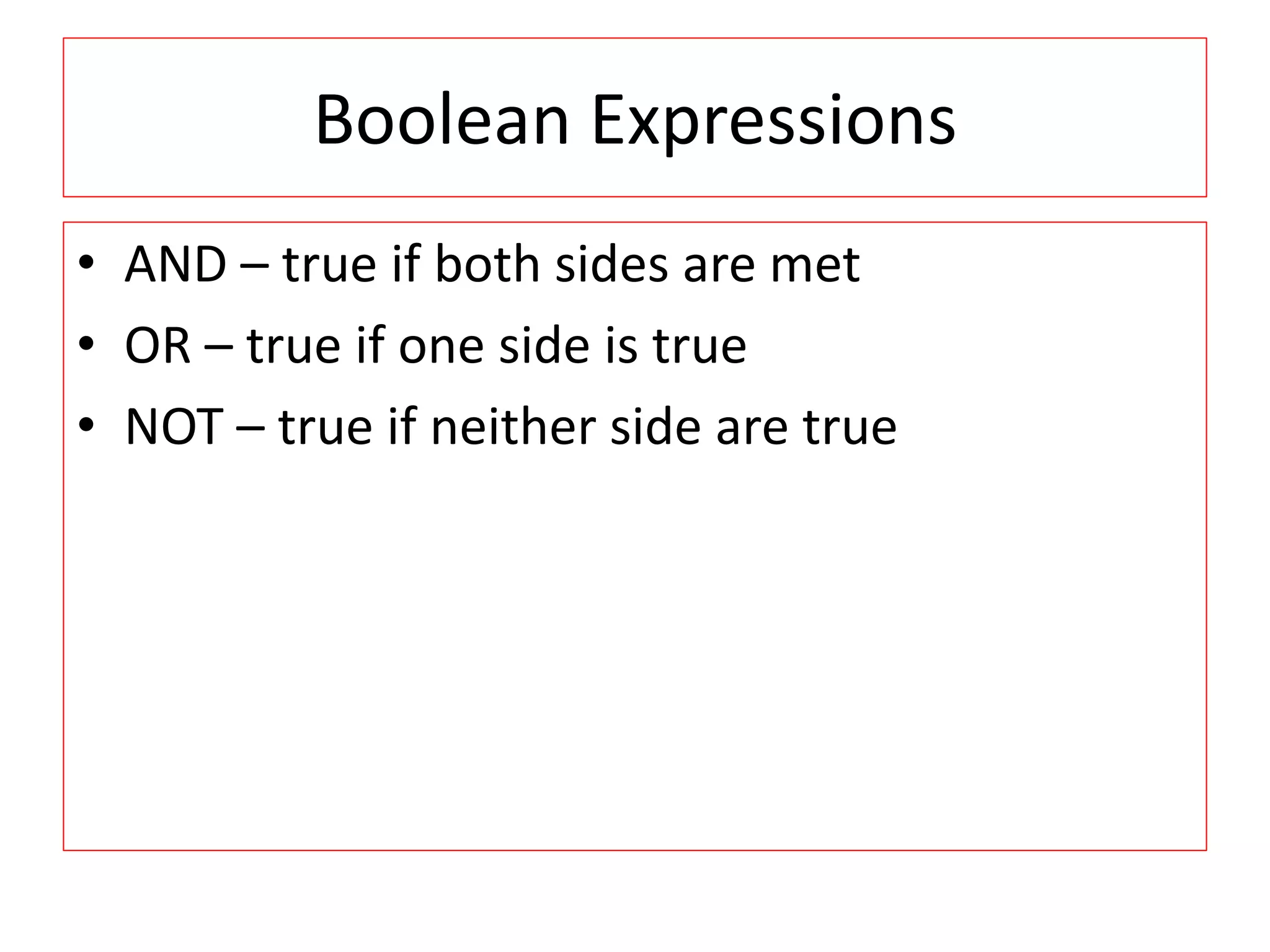Boolean expressions | PPT