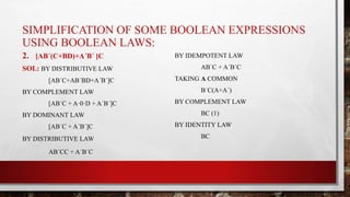 Boolean laws and some simplifications | PPT