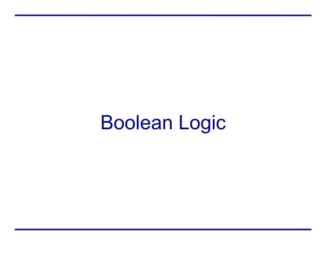 Boolean Logic | ODP | Computing | Technology & Computing