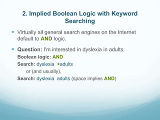 Boolean Logic Searching: A Primer | PPT