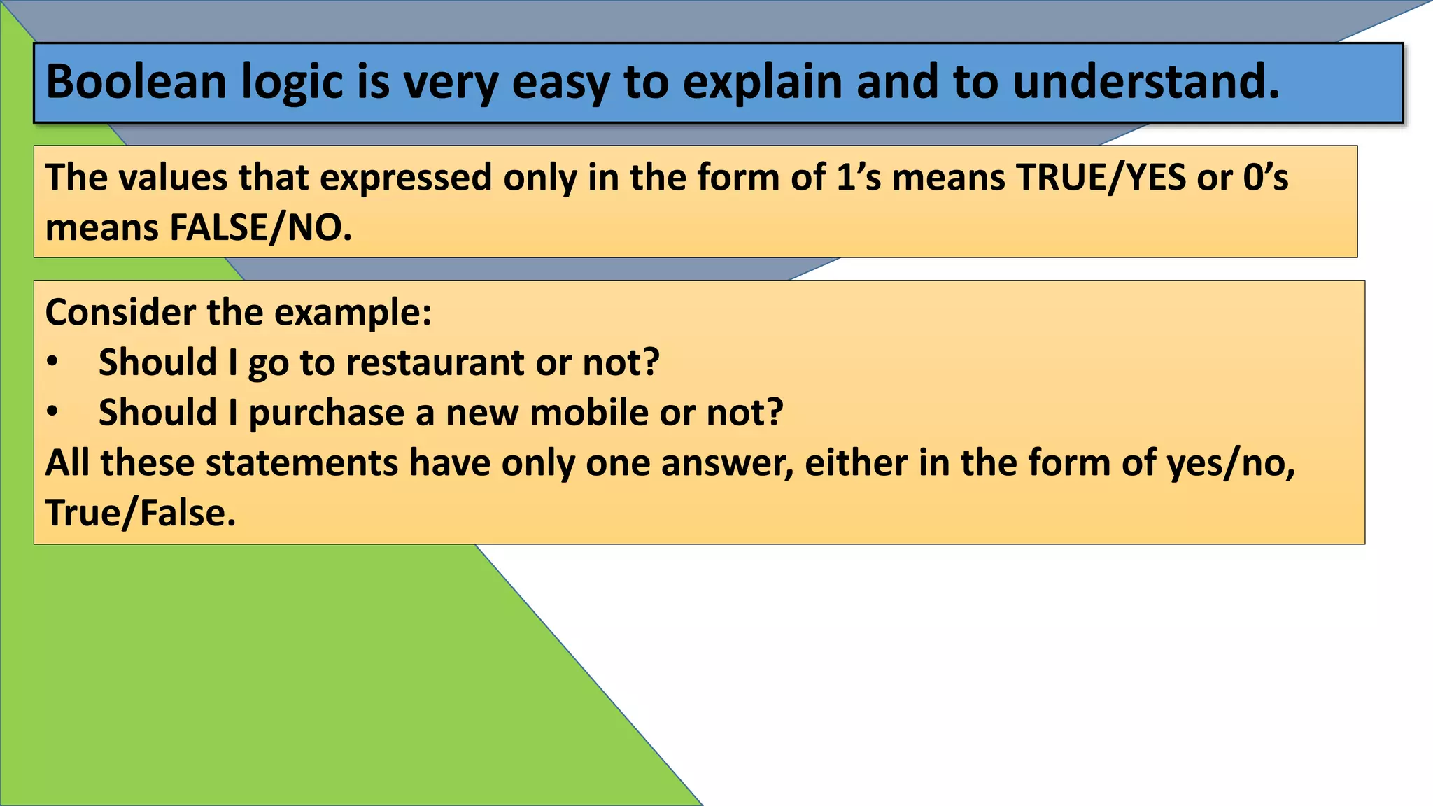 Boolean logic | PPTX
