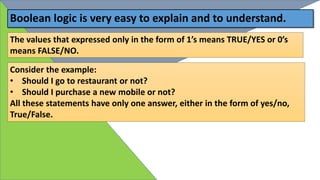 Boolean logic | PPTX