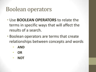 Boolean operators | PPT