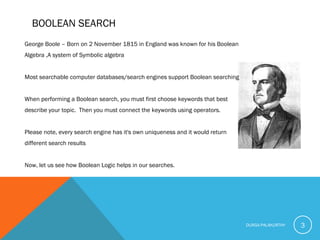 Boolean Search.. A Basic Level for internal KT/Reference material | PPT