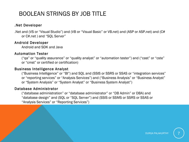 Boolean Search.. A Basic Level for internal KT/Reference material | PPT