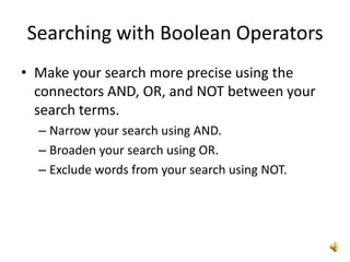 Boolean Searching | PPTX