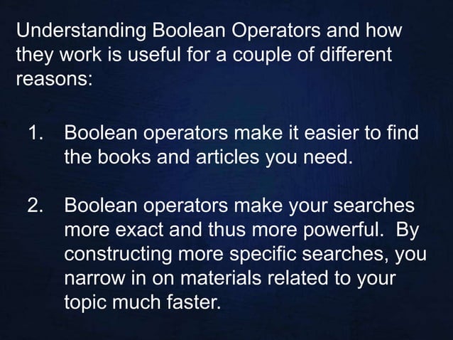 Boolean Searching | PPTX | Search | Internet