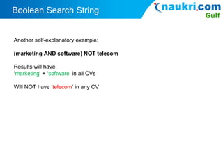 Boolean usage in resdex | PPT