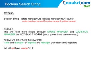 Boolean usage in resdex | PPT
