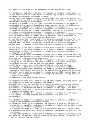 Boom barrier and access control system in Gurgaon CALL 7303455739 | PDF