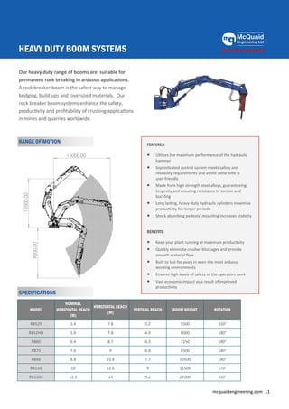 McQuaid Engineering Rock Breaker Boom Brochure | PDF