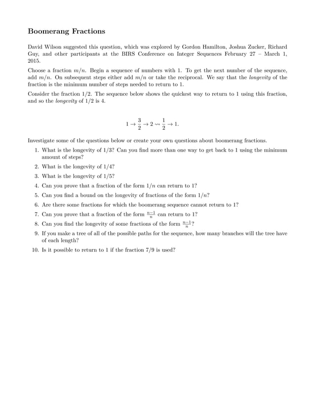 Boomerang fractions | PDF | Physics | Science