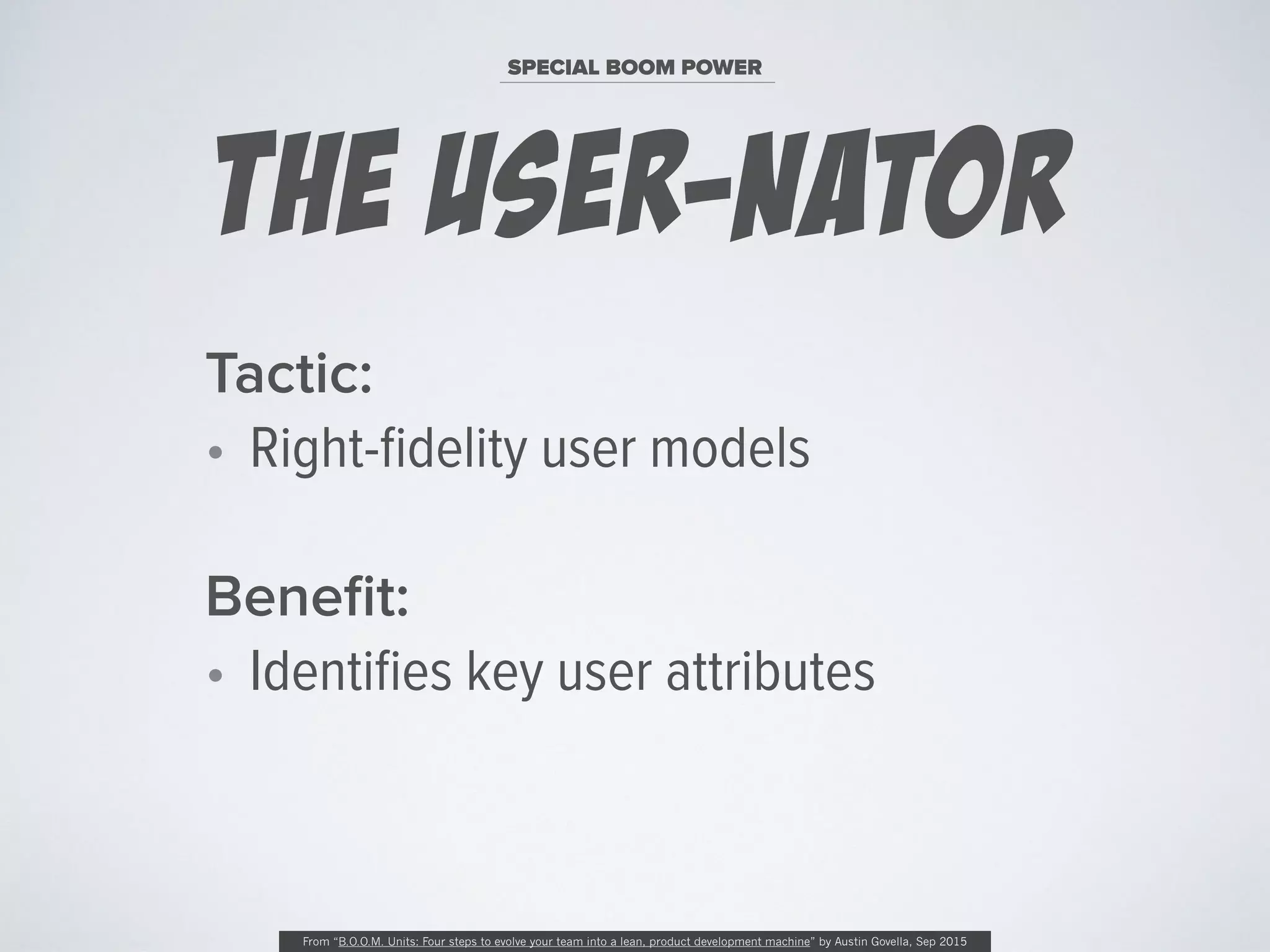 BOOM Units: Four steps to turn you team into a lean, product development machine | PPT