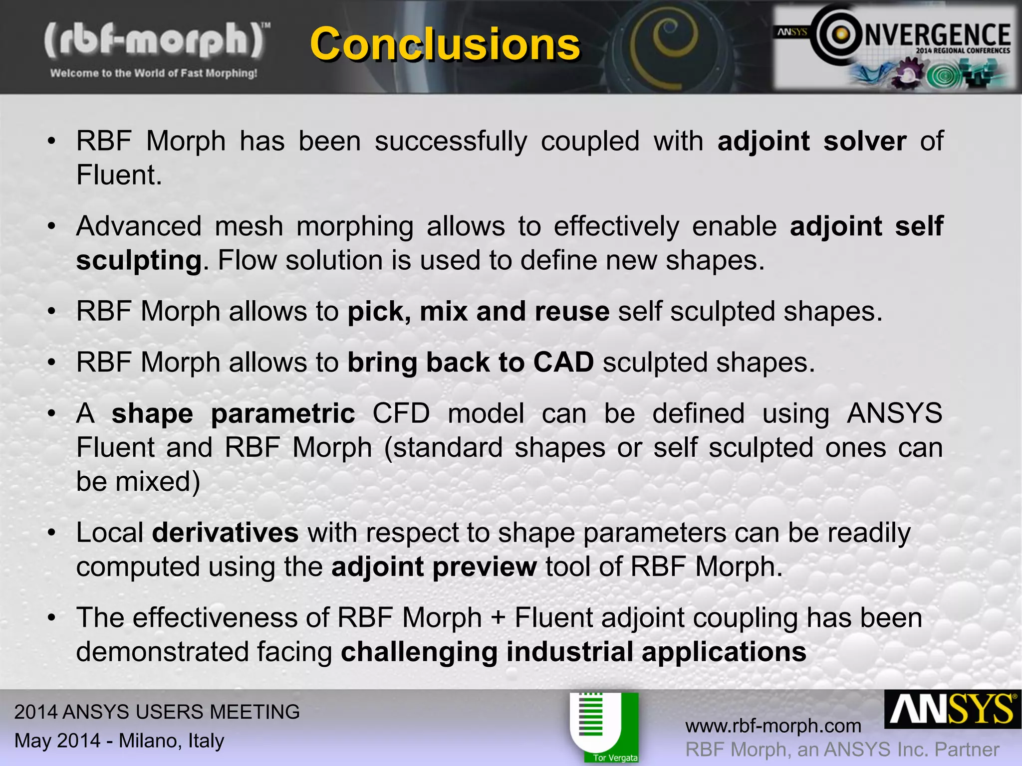 How to Boost ANSYS Fluent Adjoint Using RBF Morph Software | PPT