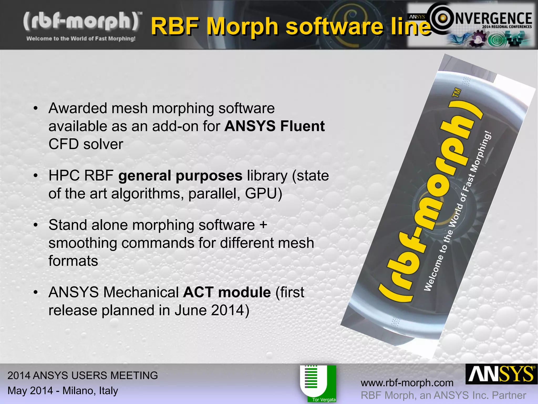 How to Boost ANSYS Fluent Adjoint Using RBF Morph Software | PPT