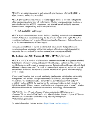 Boost Business Efficiency with AI-NOC'S NOC Services and Proactive Support | PDF