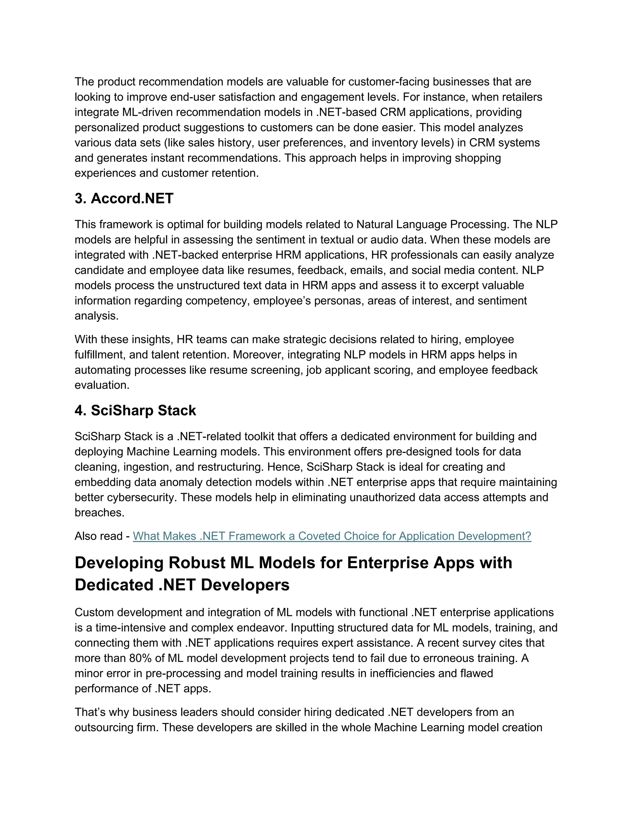 How Integrating ML Models with .NET Enterprise Apps Improve Efficiency ...