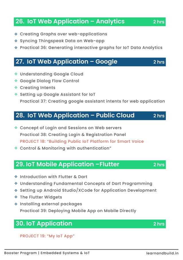 Embedded system & IoT Course | certification Program | Learn and Build | PDF
